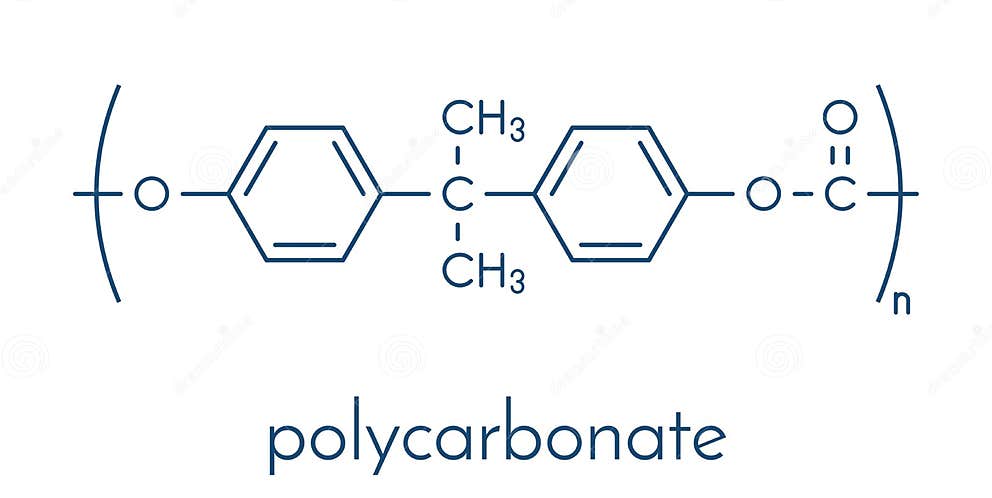 Polycarbonate PC Plastic, Chemical Structure. Made from Phosgene and ...