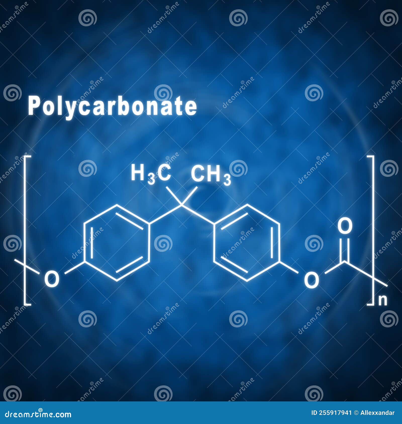 Polycarbonate PC Thermoplastic Polymer Molecule. Structural Chemical ...