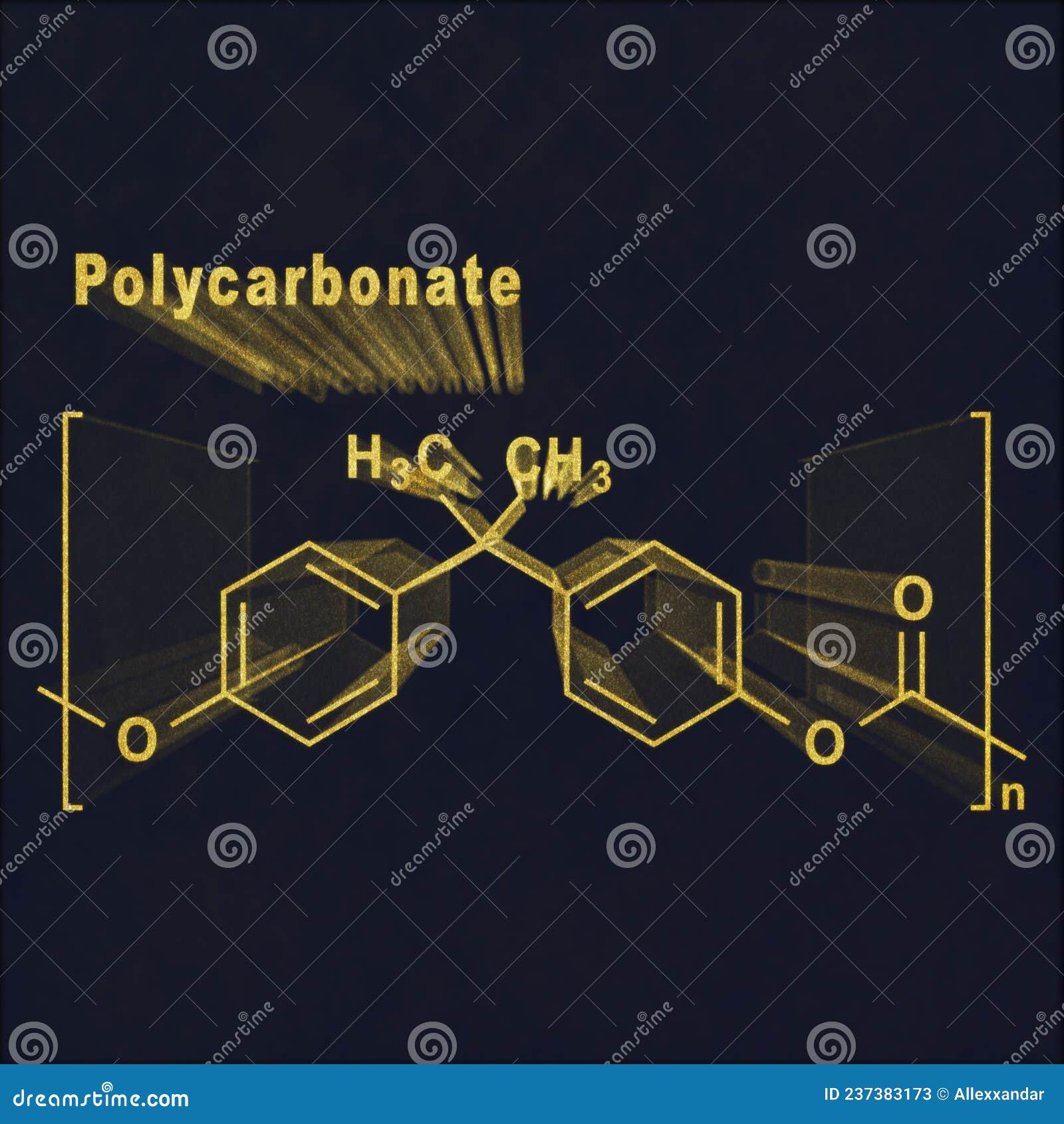 Polycarbonate PC, Structural Chemical Formula Stock Illustration ...
