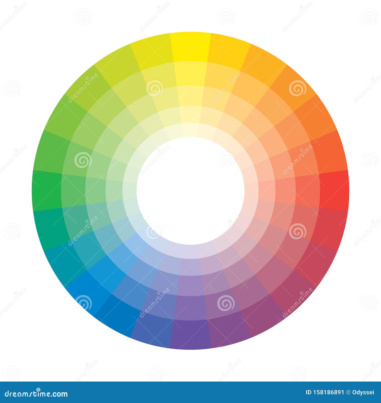 Polychrome Multicolor Spectral Rainbow Circle of 24 Segments. the ...