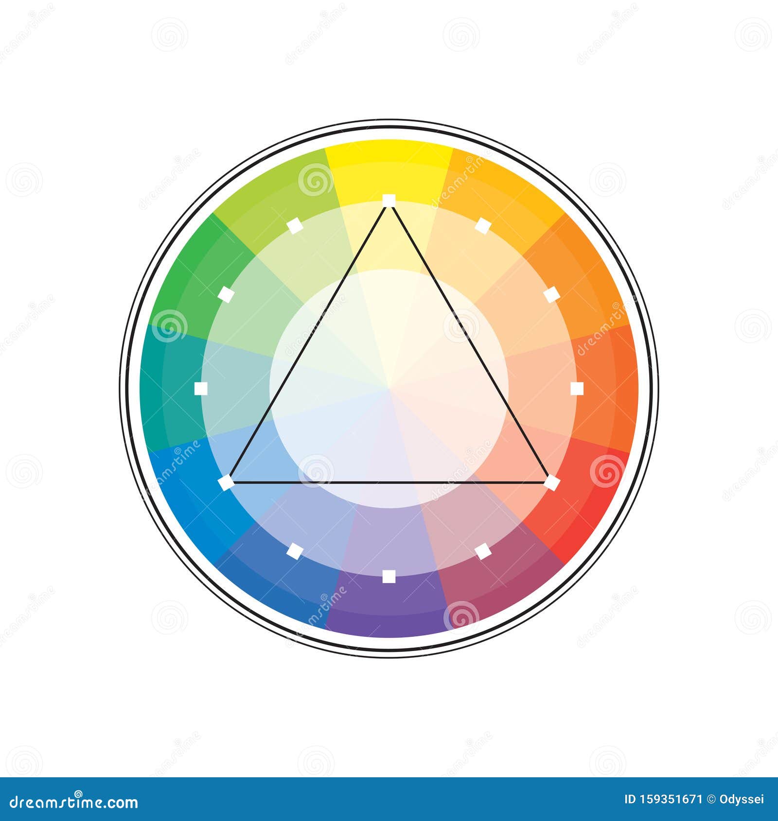 Polychrome Multicolor Spectral Versicolor Rainbow Circle of 12 Segments ...