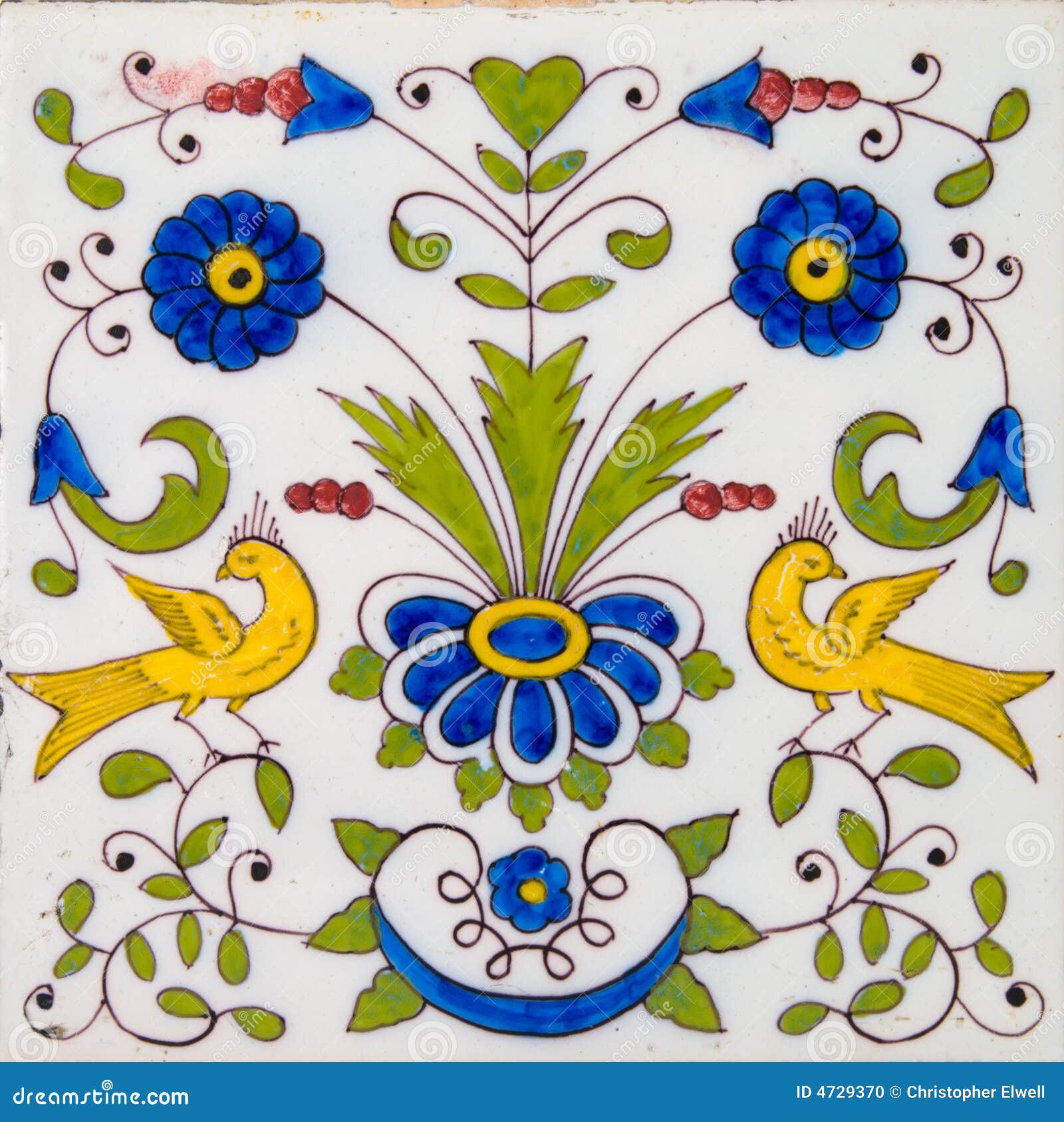 Polychrome Tile stock photo. Image of foliage, dutch, floral - 4729370