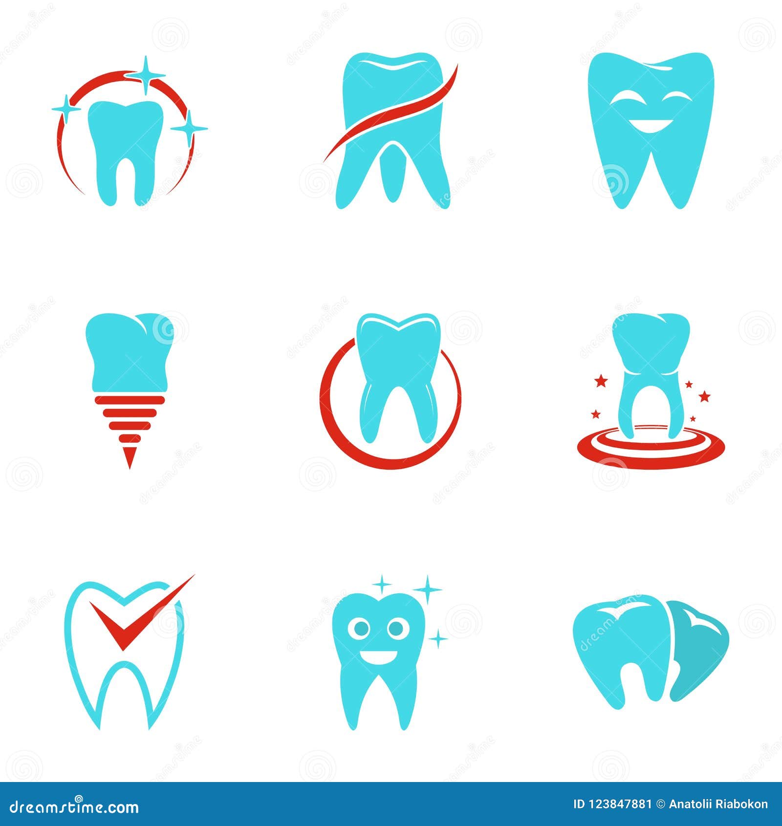 Polyclinic Icons Set, Flat Style Stock Illustration - Illustration of ...