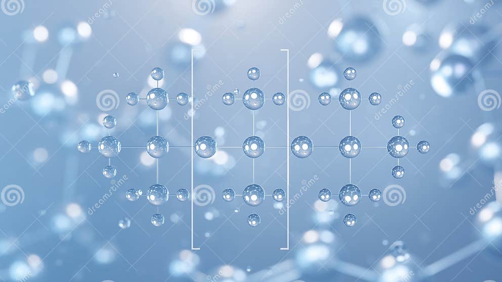 Polydimethylsiloxane Molecular Structure 3d, Flat Model, Silicon ...
