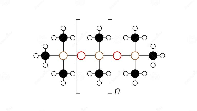 Polydimethylsiloxane Molecule, Structural Chemical Formula, Ball-and ...