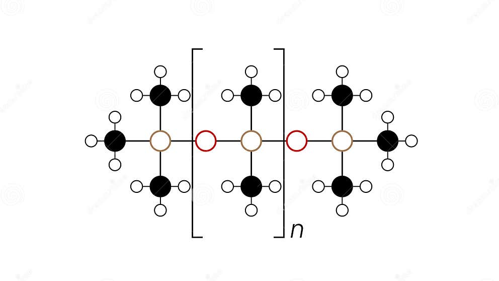 Polydimethylsiloxane Molecule, Structural Chemical Formula, Ball-and ...