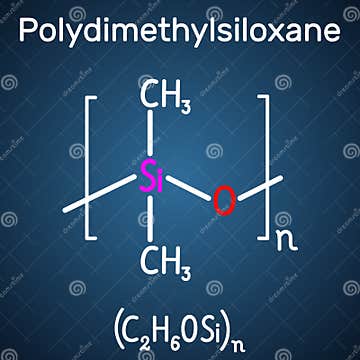 Polydimethylsiloxane, PDMS, Silicone Polymer, Molecule. Structural ...