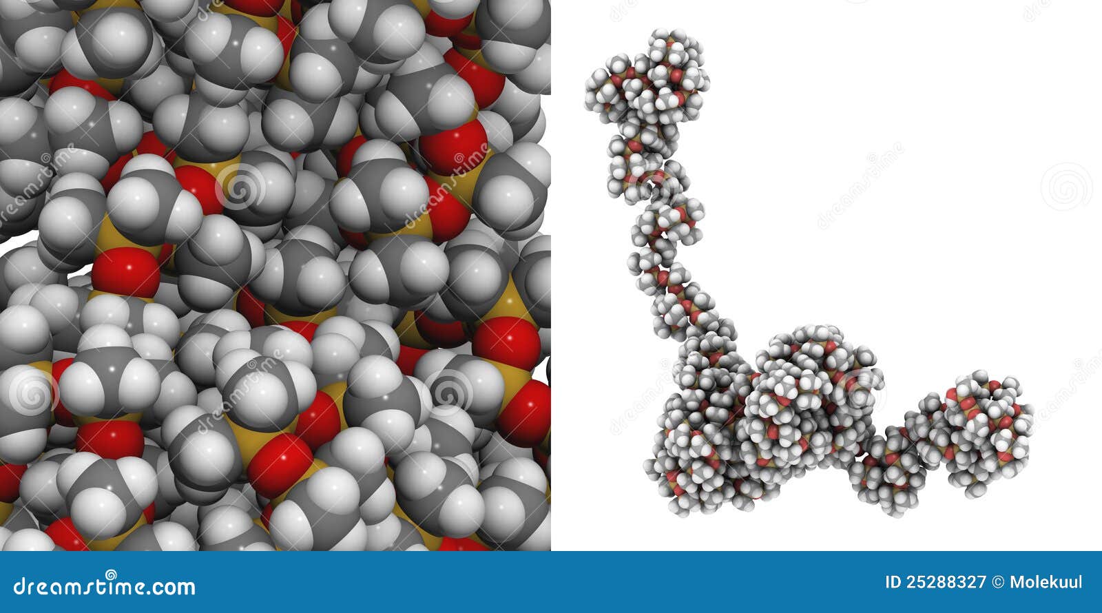 Polydimethylsiloxane, PDMS, Silicone Polymer, Molecule. Structural ...