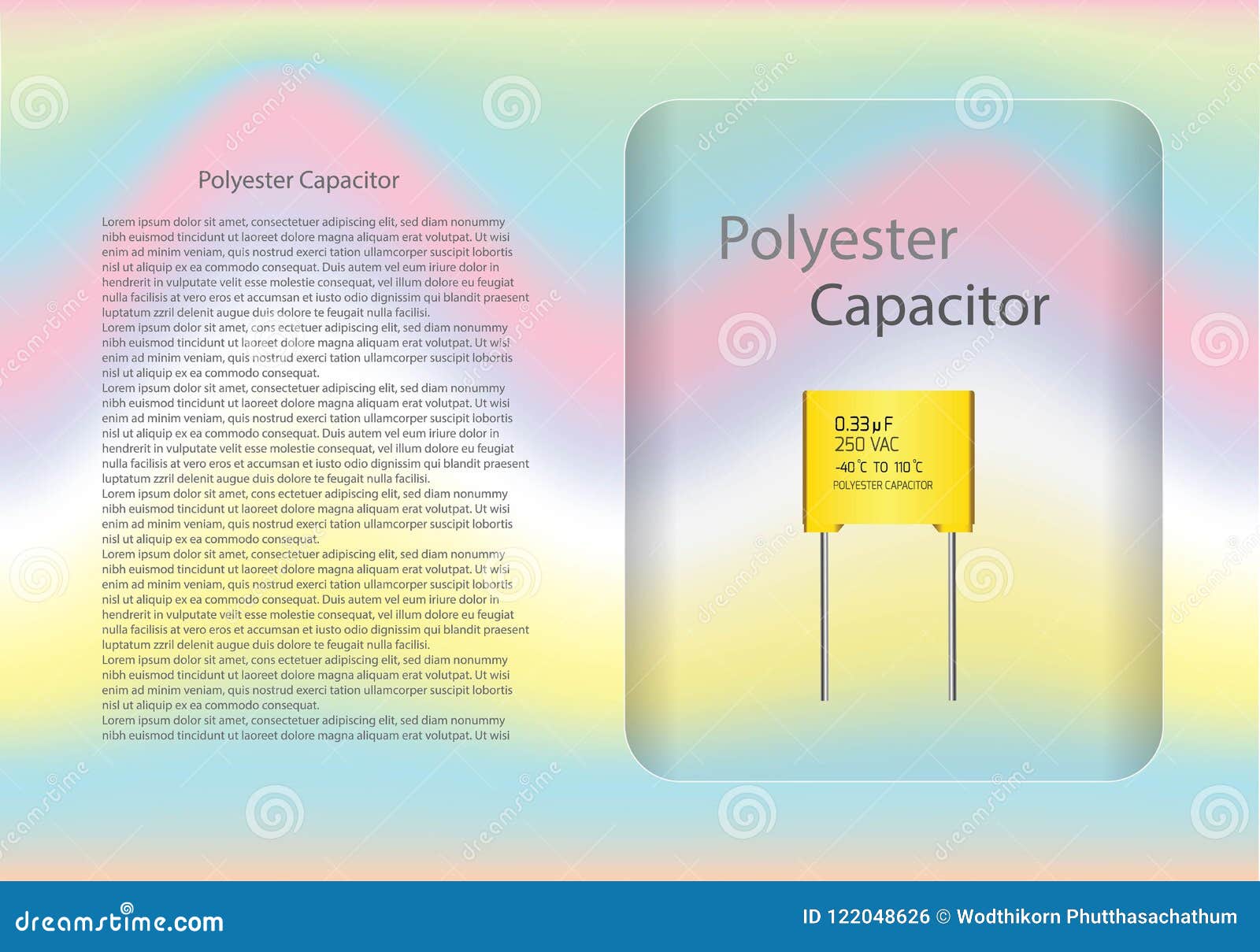 Polyester Capacitor Diagram and Text Information Pattern. Stock Vector ...