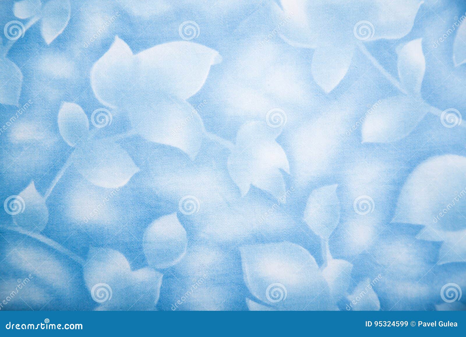 Polyester Fabric with Blue Floral Pattern. Stock Image - Image of ...