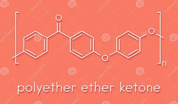 Polyether Ether Ketone PEEK Polymer, Chemical Structure. Skeletal ...