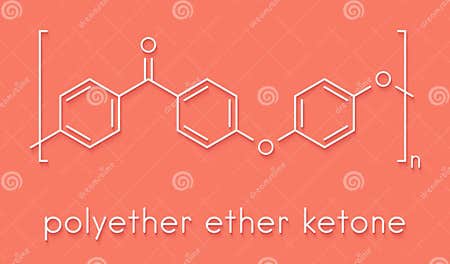 Polyether Ether Ketone PEEK Polymer, Chemical Structure. Skeletal ...