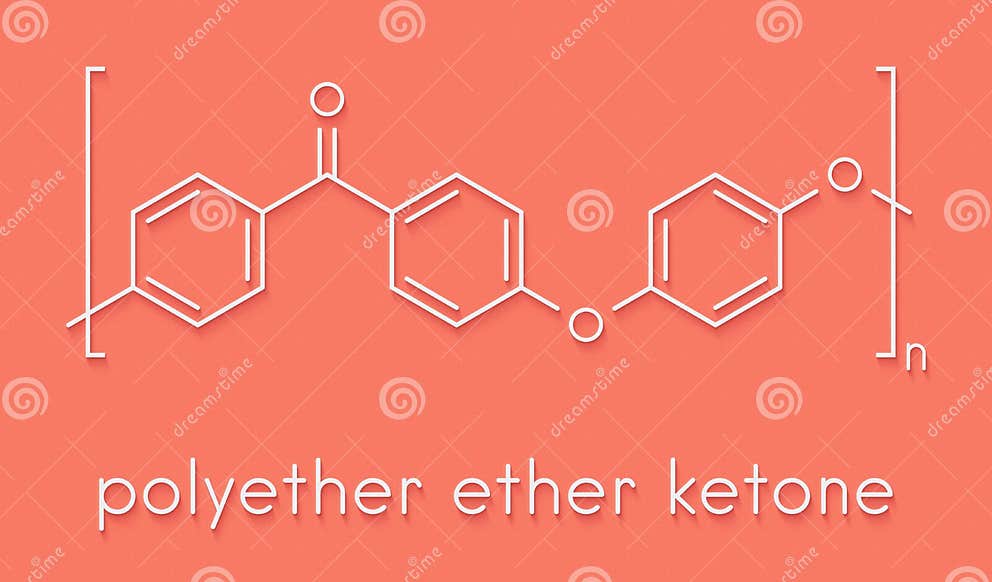 Polyether Ether Ketone PEEK Polymer, Chemical Structure. Skeletal ...
