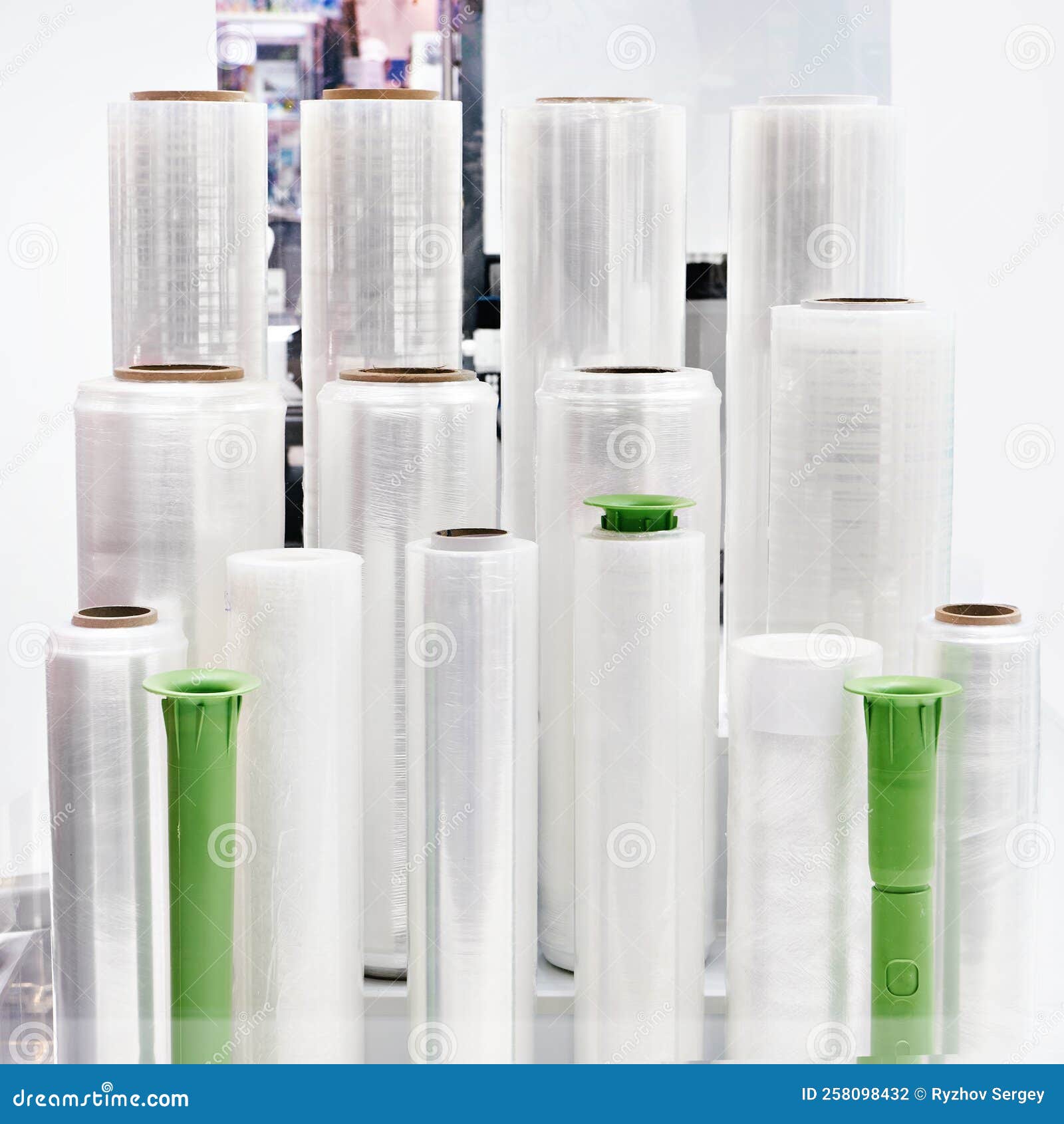 Plastic film rolls stock photo. Image of reel, film - 258098432