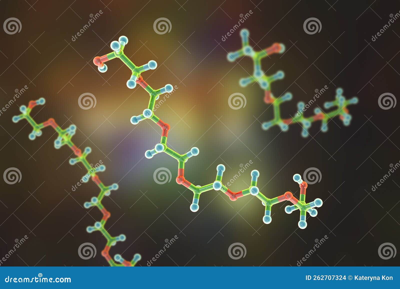 Polyethylene Glycol, Hexaethylene Glycol Molecule, 3D Illustration ...
