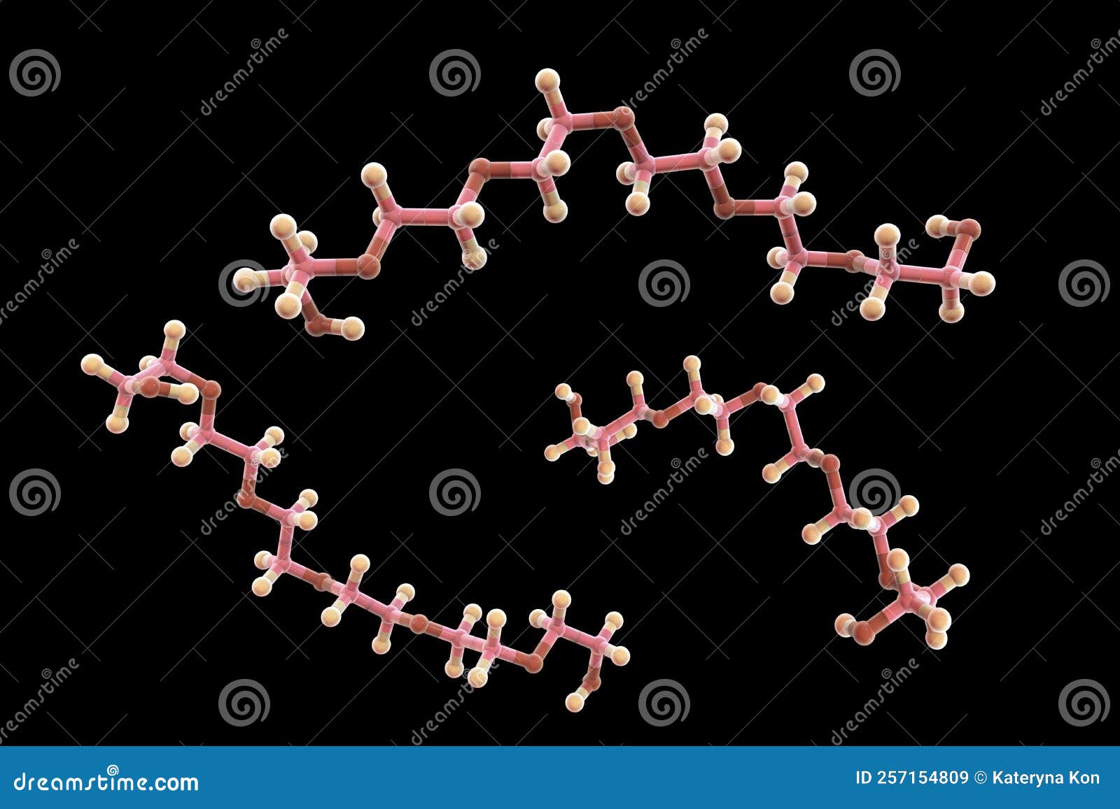 Polyethylene Glycol PEG . Hexaethylene Glycol Molecule, 3D Illustration ...