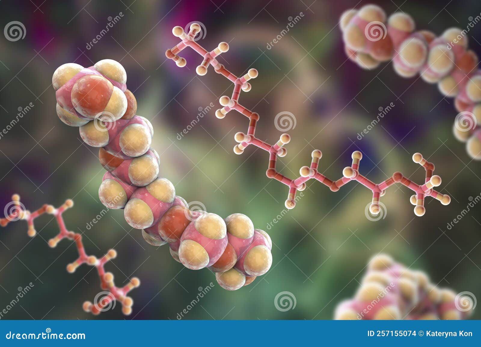 Polyethylene Glycol PEG . Hexaethylene Glycol Molecule, 3D Illustration ...