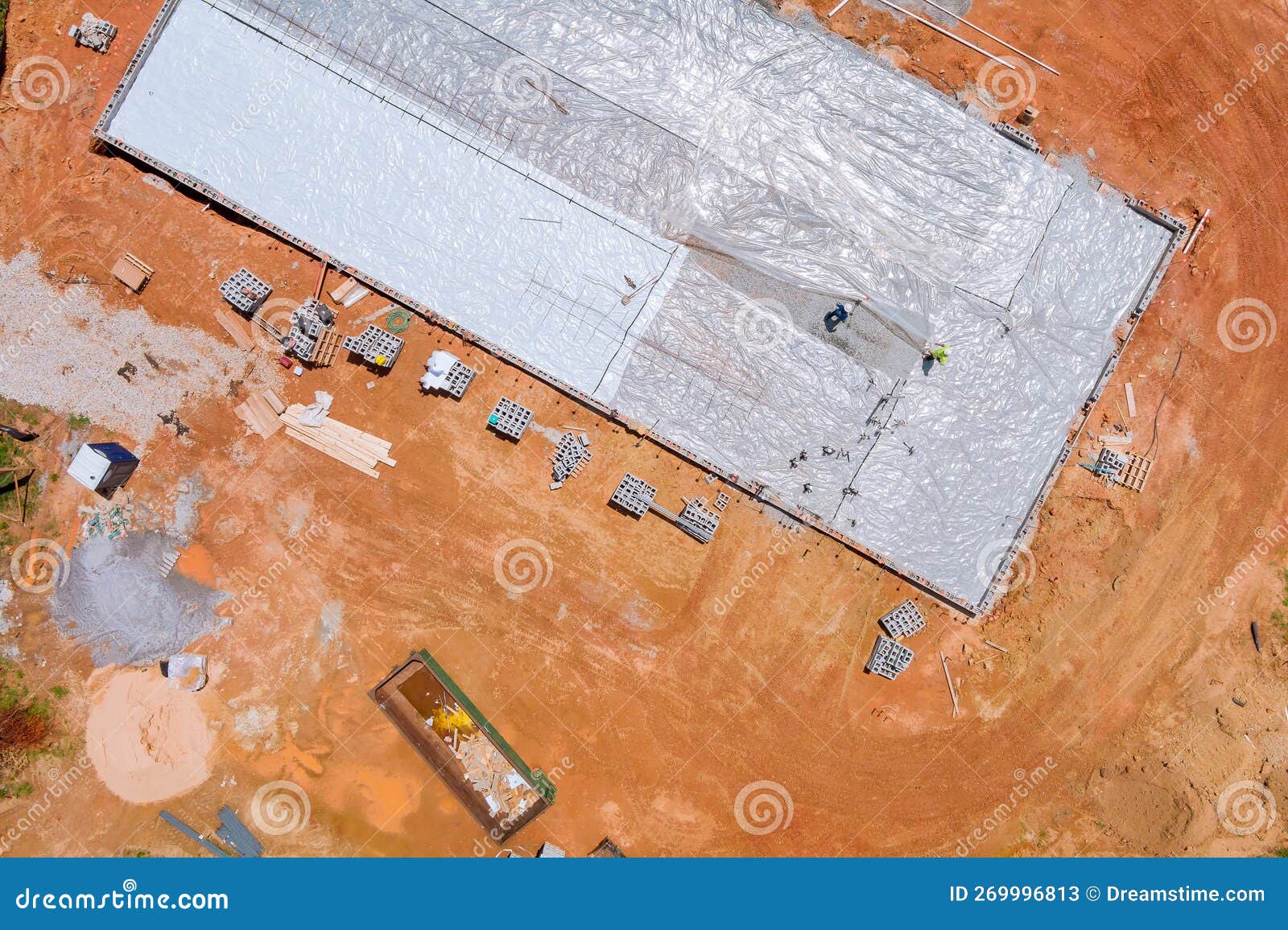 Polyethylene is Laid Down As a Waterproofing Layer before the Concrete ...