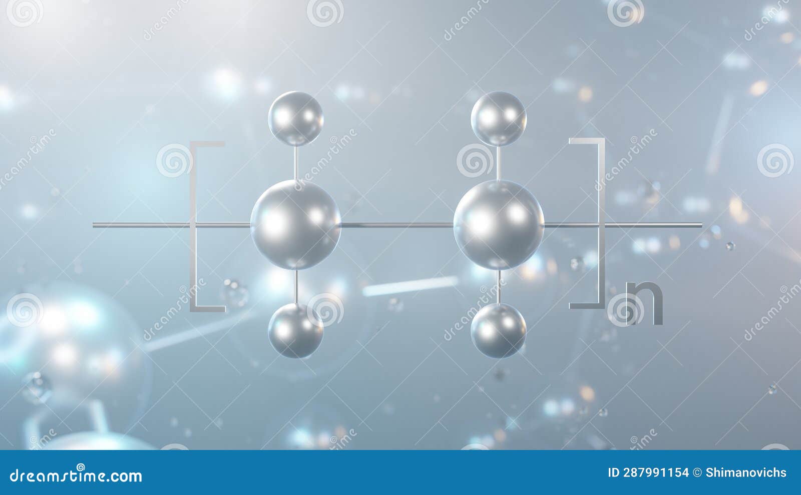 Polyethylene Molecular Structure, 3d Model Molecule, Polythene ...