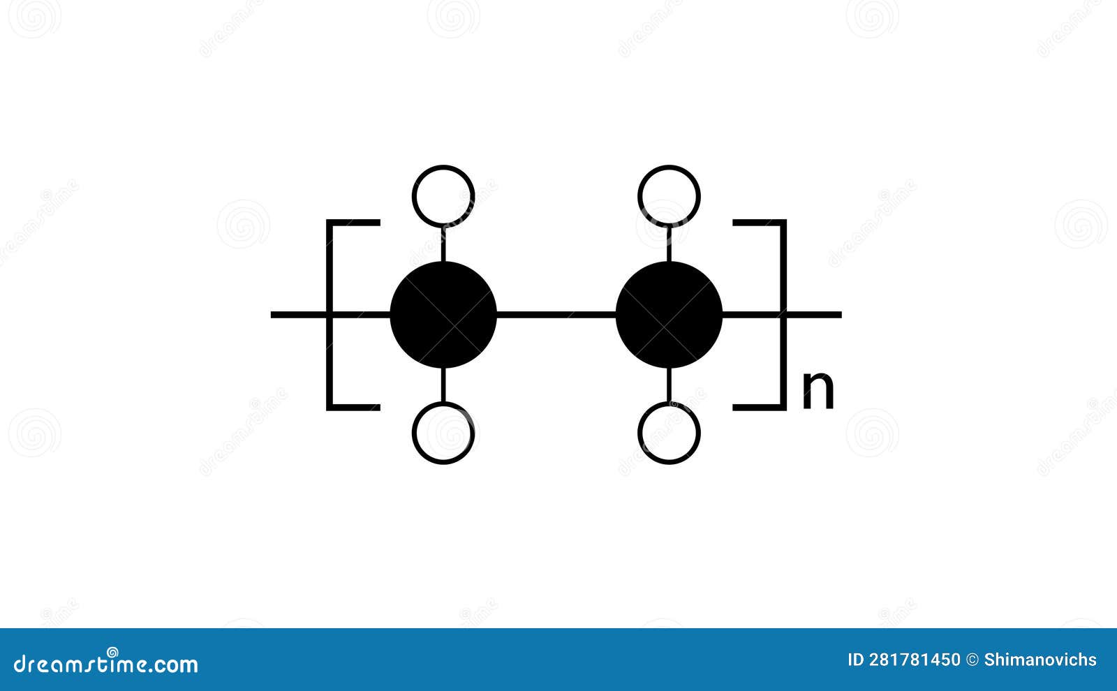 Polyethylene Molecule, Structural Chemical Formula, Ball-and-stick ...