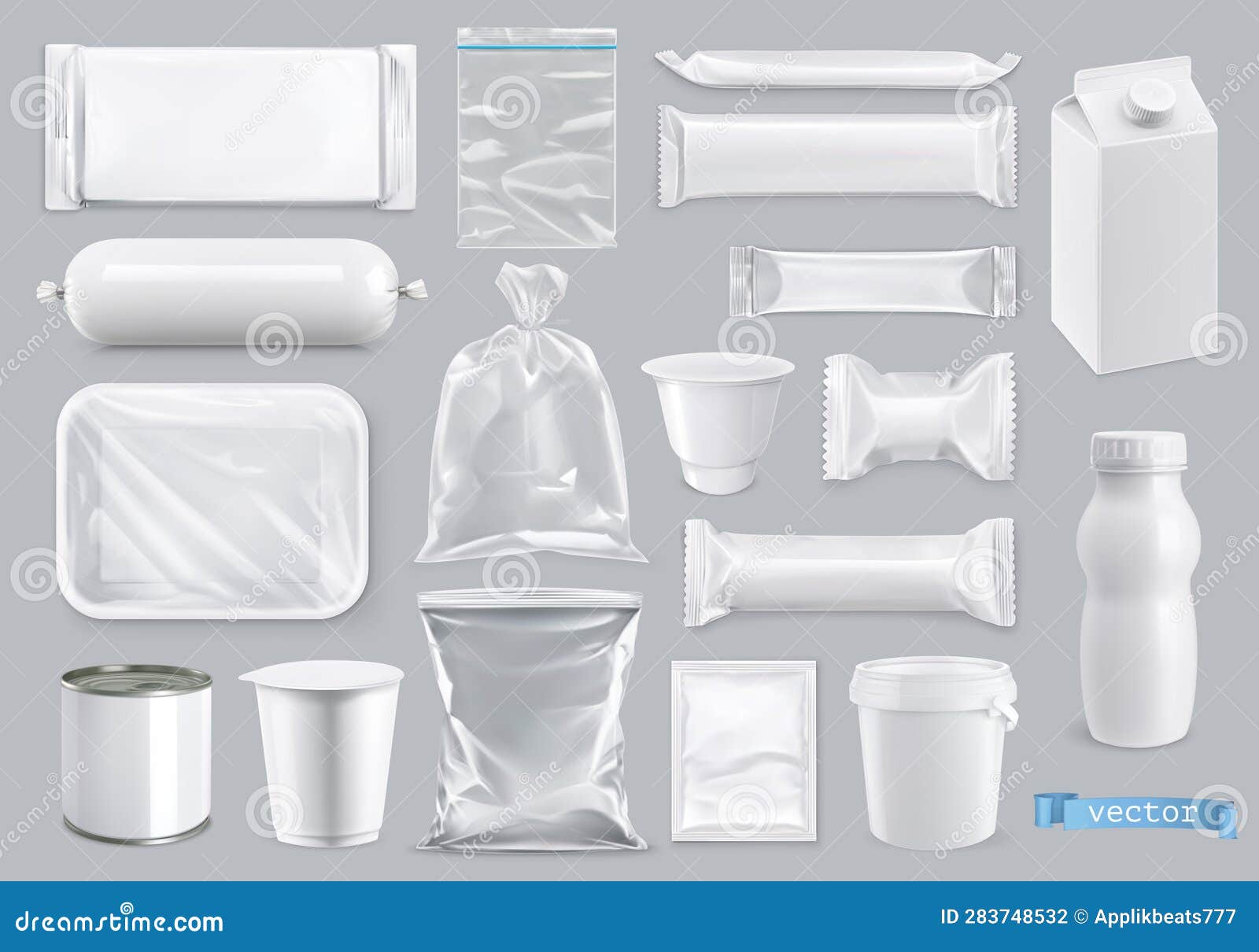 Polyethylene And Polystyrene Packaging For Food Cartoon Vector ...