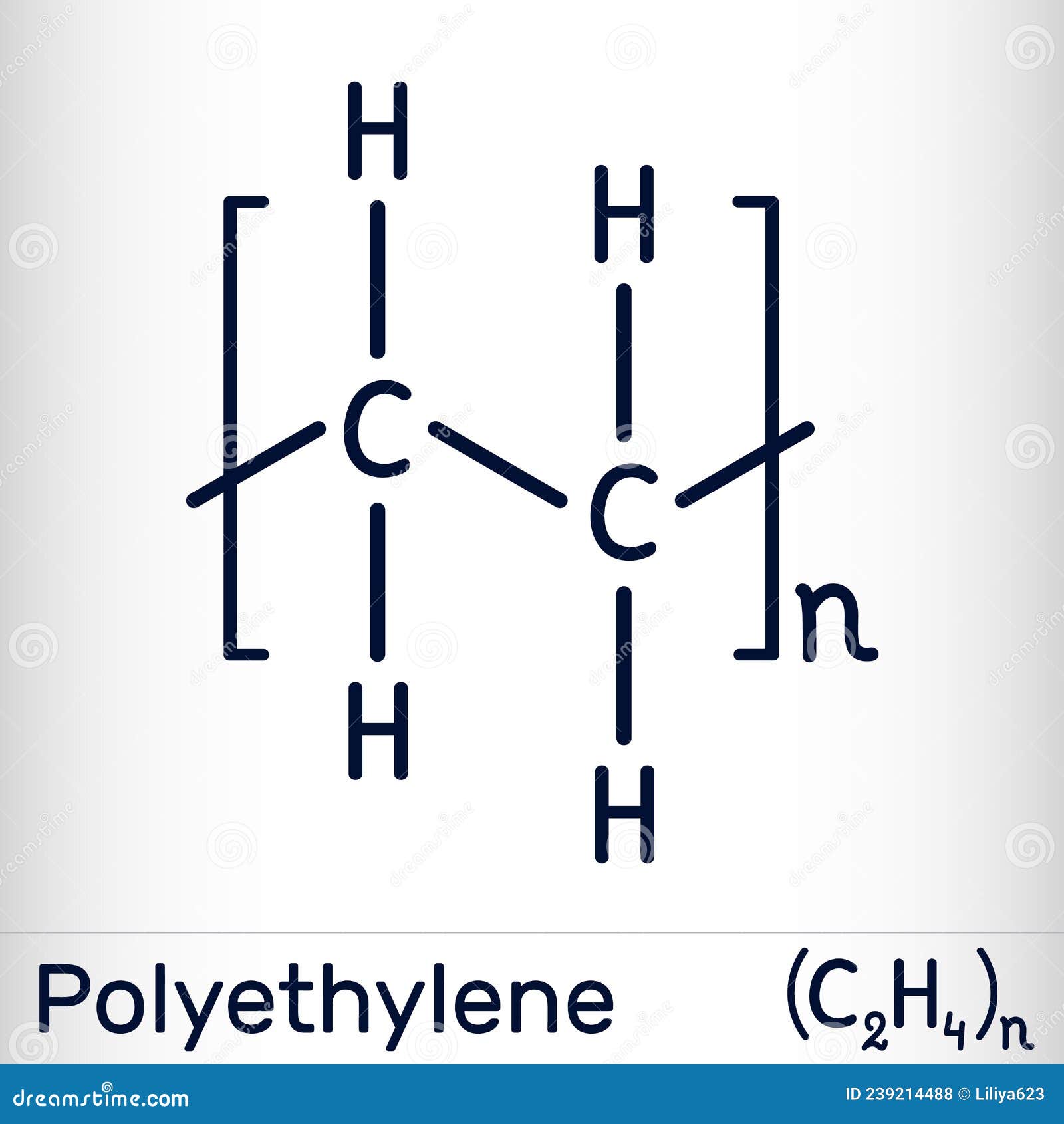 Polyethylene PE, Polythene, Polyethene Plastic, Chemical Structure ...
