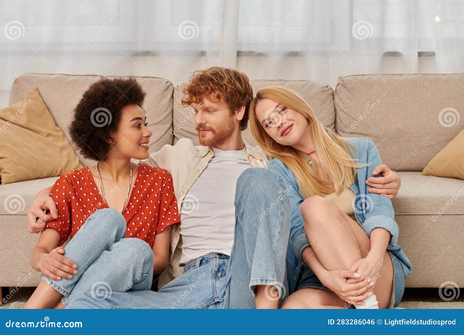 Polygamy, Acceptance and Bonding, Group Relationship Stock Photo ...