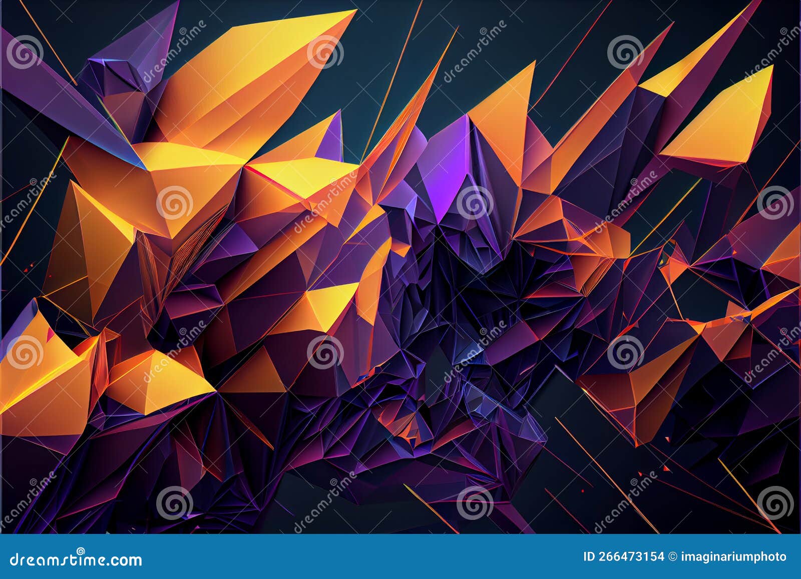 Polygon Abstract Lines Orange and Violet Colours Stock Illustration ...