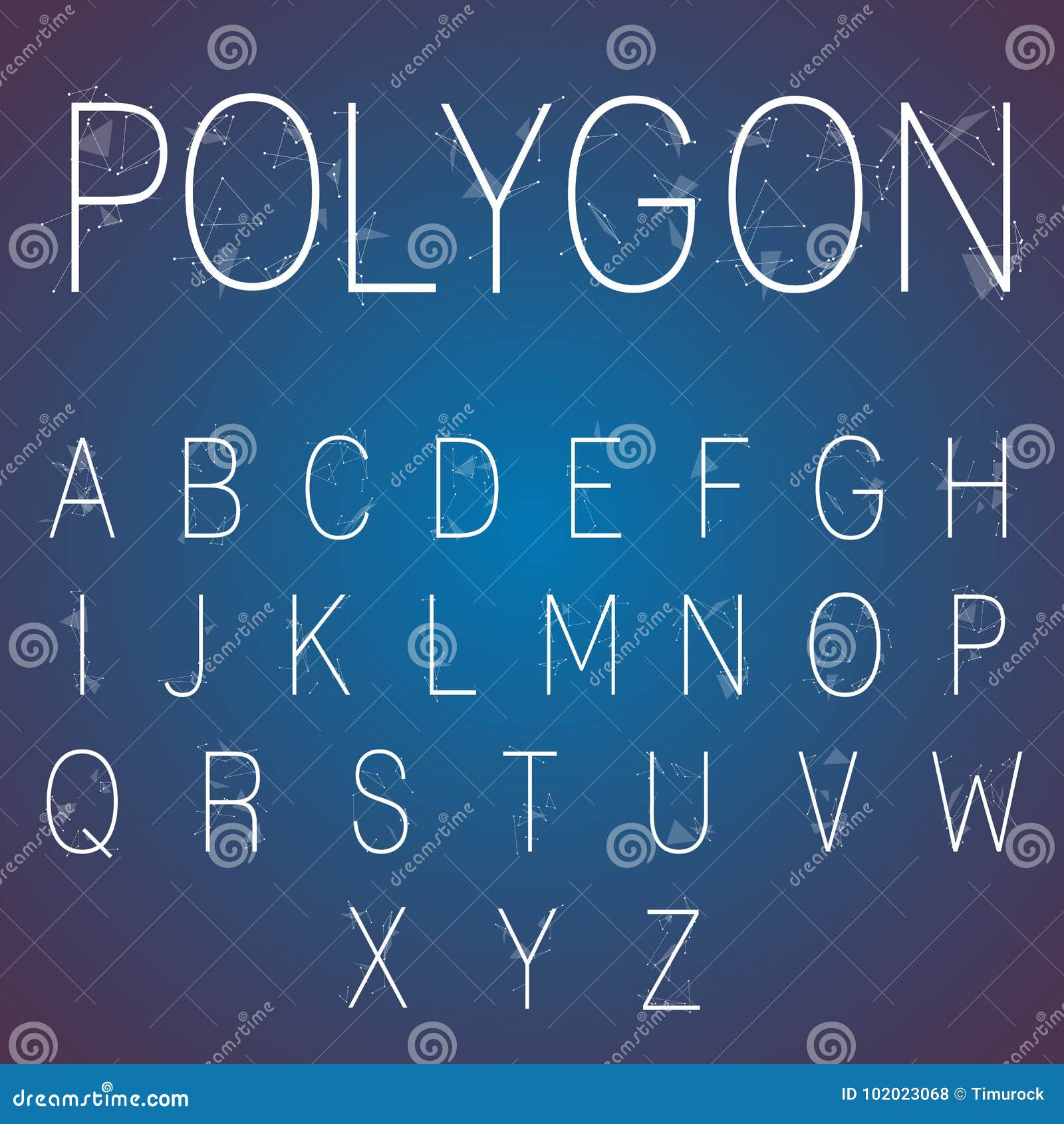 Polygon Alphabet and Numbers Stock Vector - Illustration of letters ...