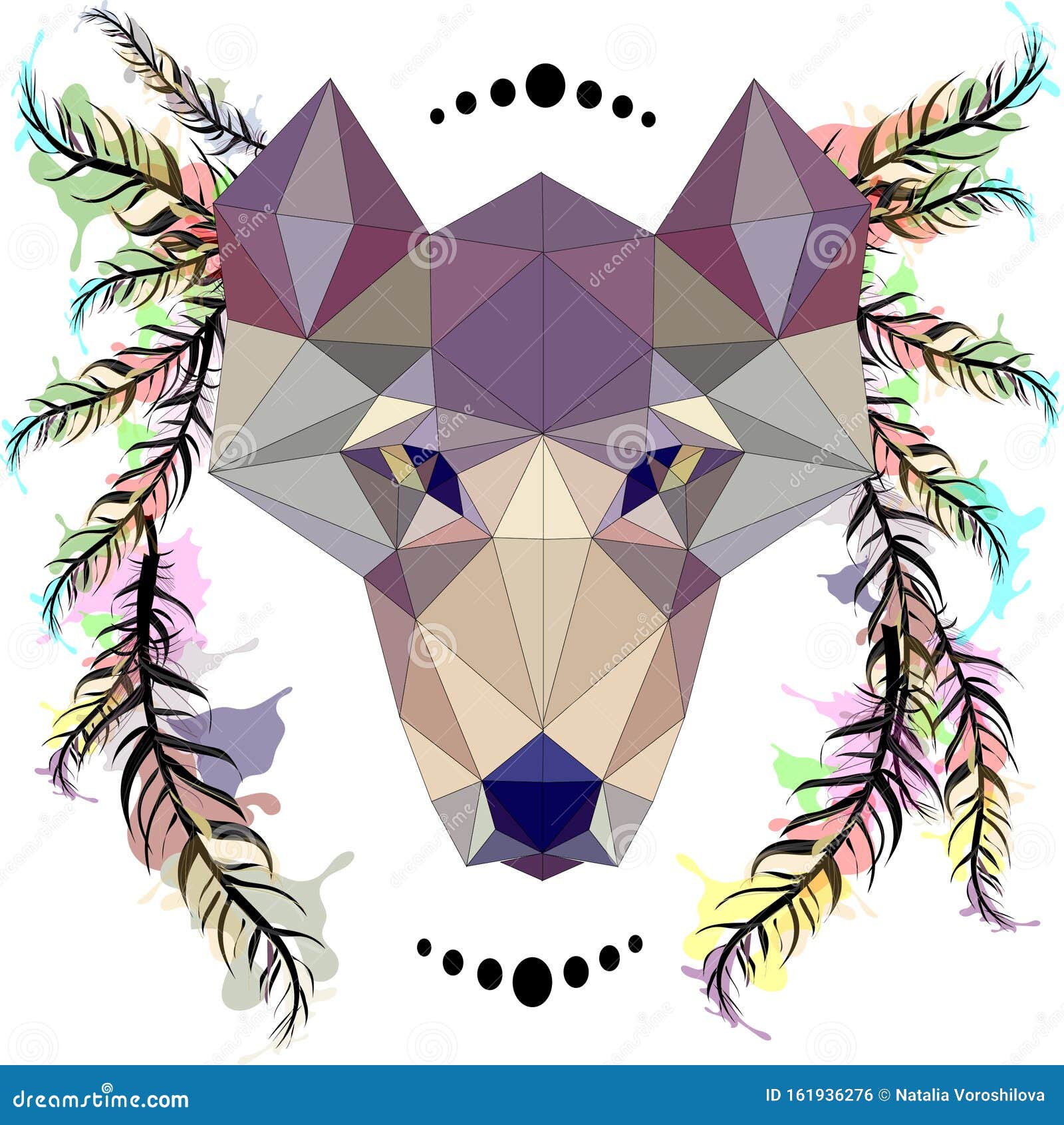 POLYGON ANIMAL PET POLYGONAL WOLF Stock Illustration - Illustration of ...