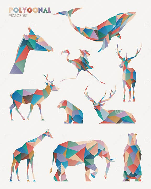Polygon animals stock illustration. Illustration of green - 290914330