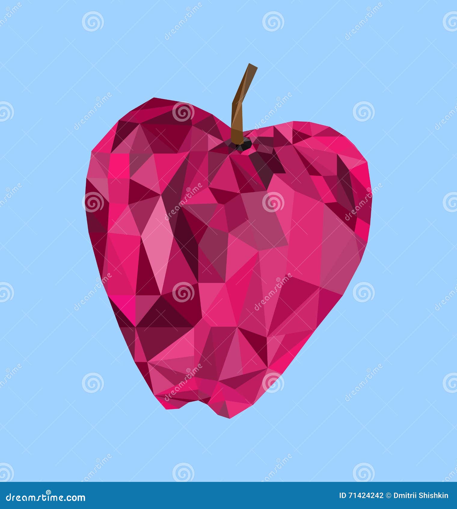 Polygon apple image stock vector. Illustration of summer - 71424242