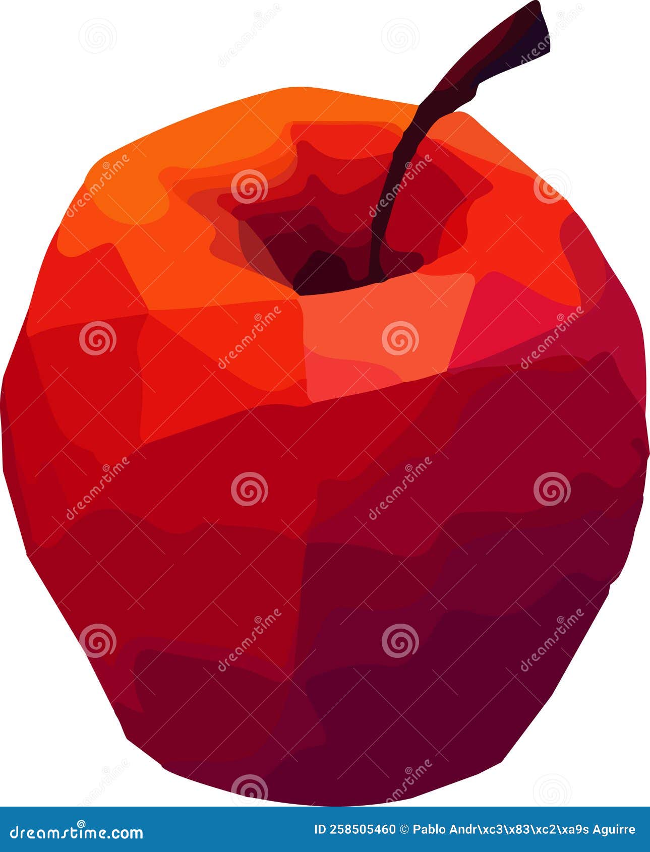 Polygon Apple - Low Poly Apple Stock Vector - Illustration of isolated ...
