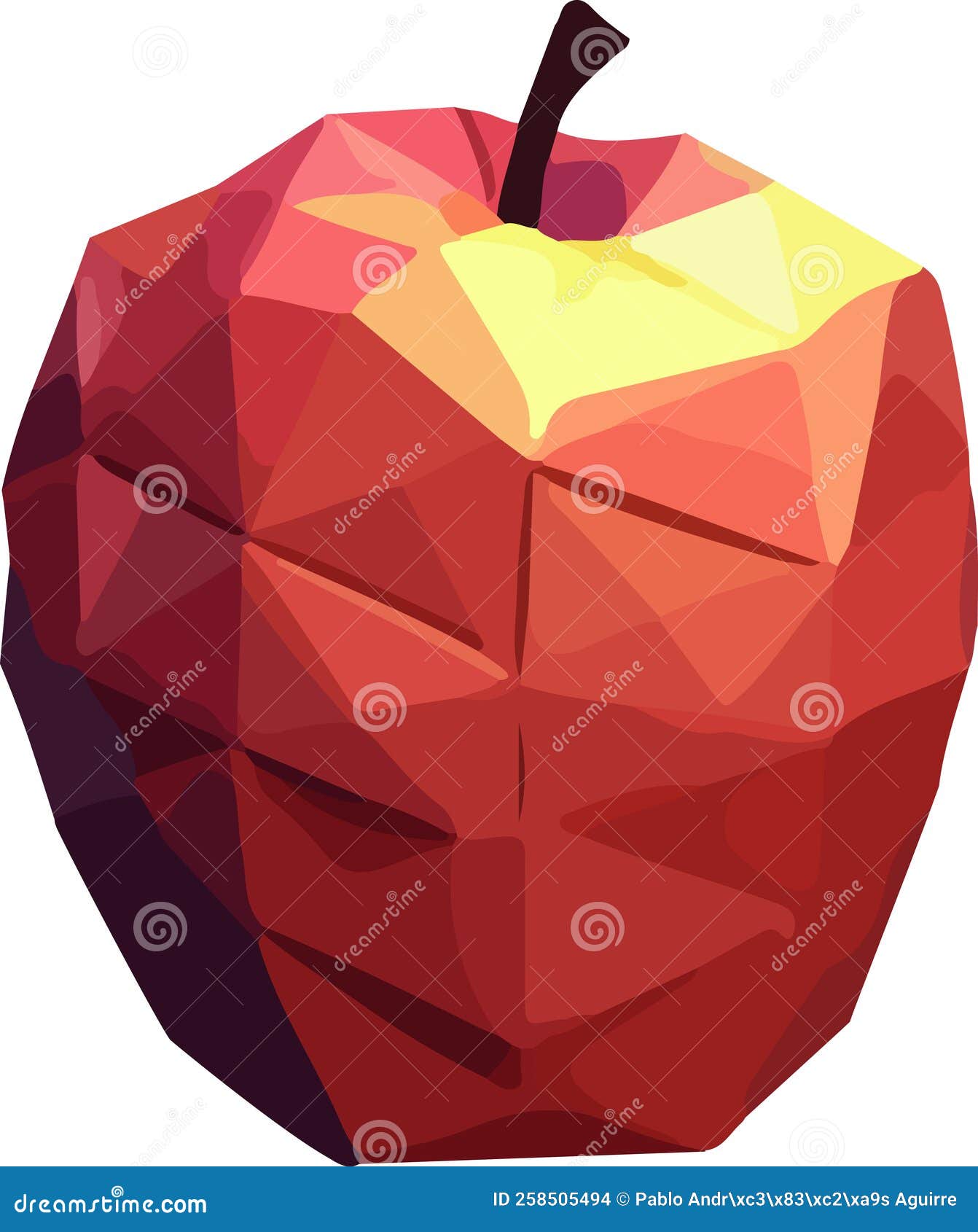 Polygon Apple - Low Poly Apple Stock Vector - Illustration of geometric ...