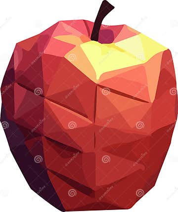 Polygon Apple - Low Poly Apple Stock Vector - Illustration of geometric ...