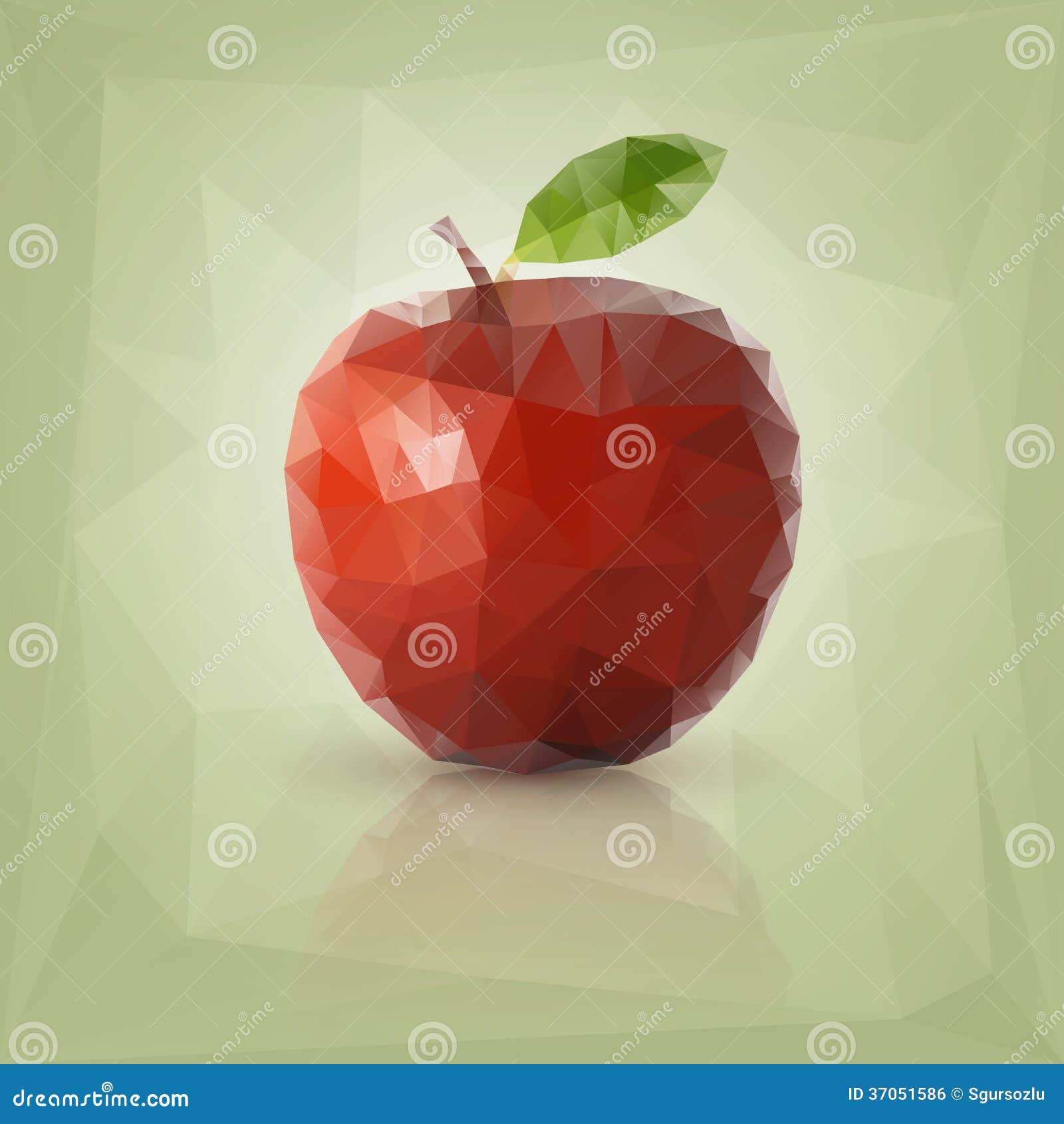 Polygon Apple stock vector. Illustration of stylized - 37051586