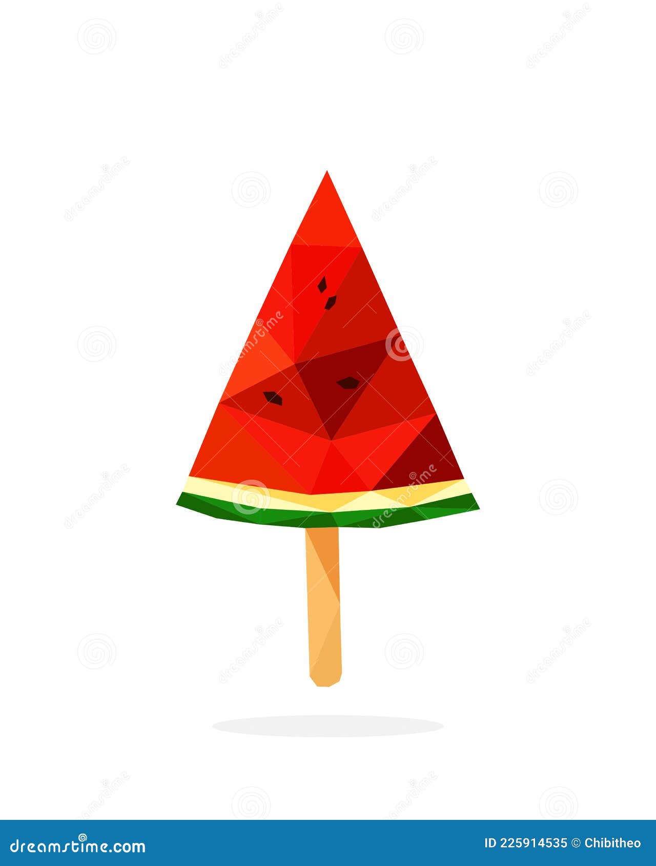 Polygon Art Image of Slice of Watermelon. Vector Illustration Stock ...