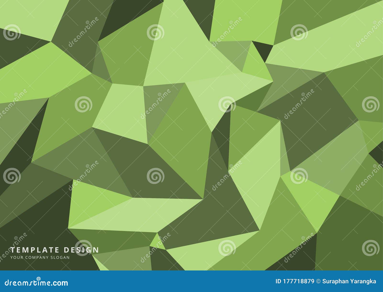 Polygon Background Green Tone Stock Vector - Illustration of pattern ...