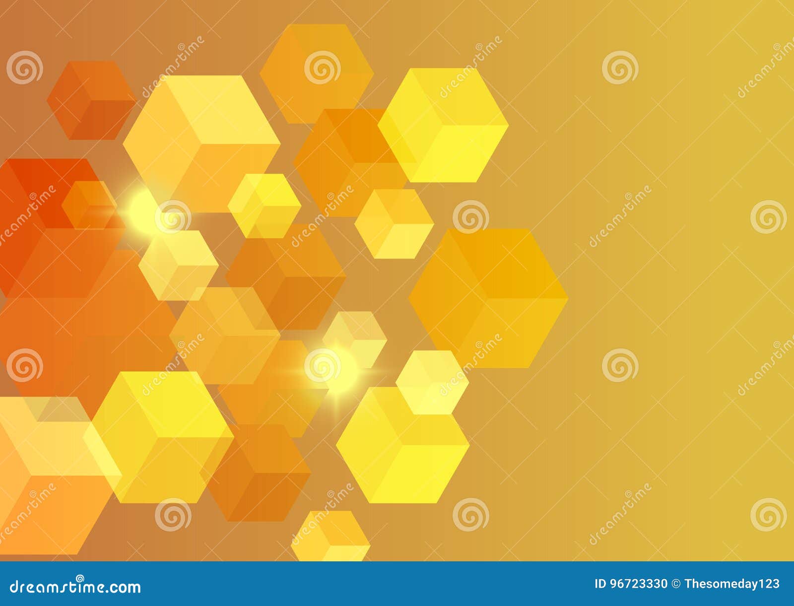 Polygon Background Hexagons Half Orange Stock Vector - Illustration of ...