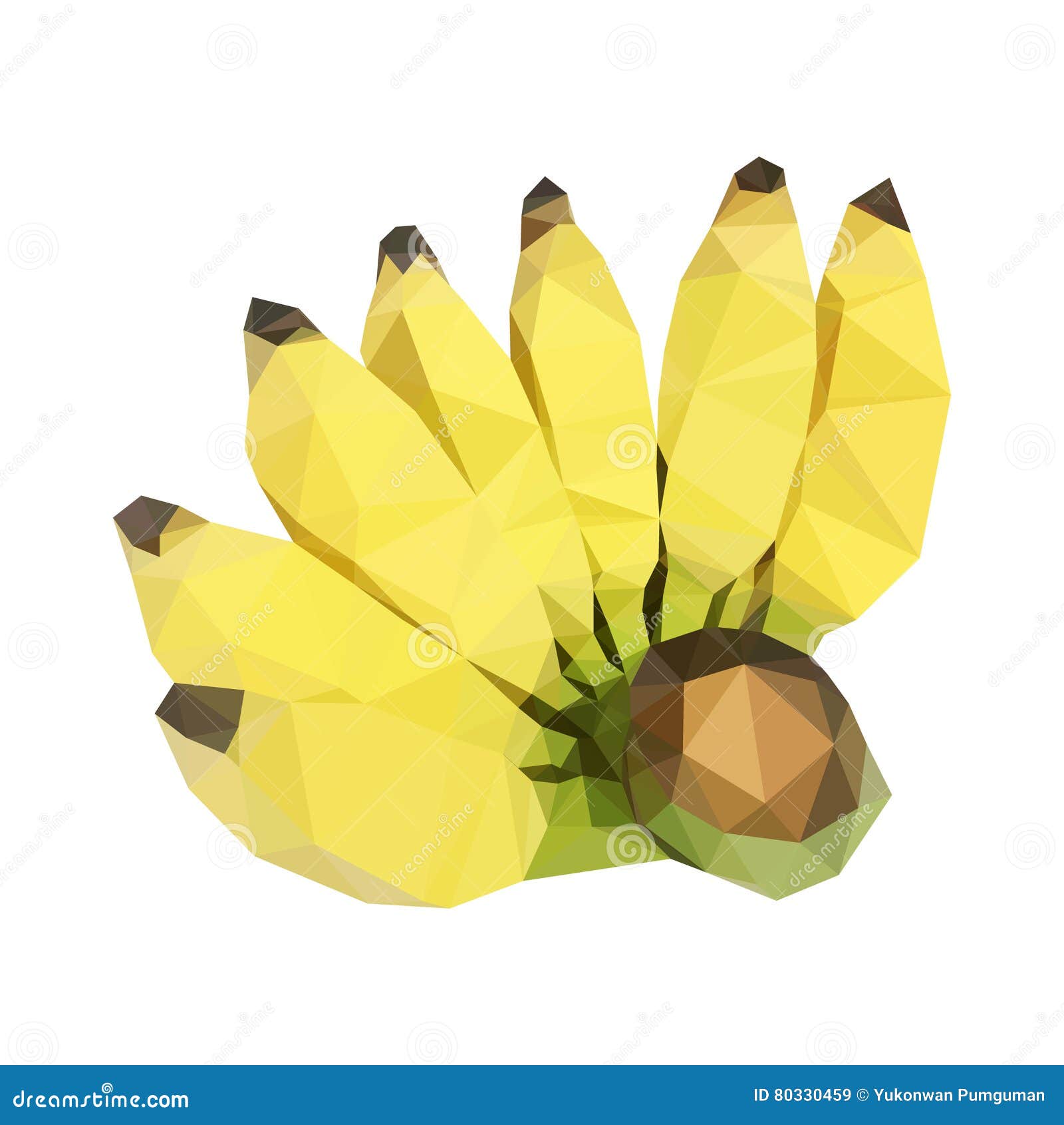 Polygon Banana. Poly Low Geometric Fruit Stock Vector - Illustration of ...