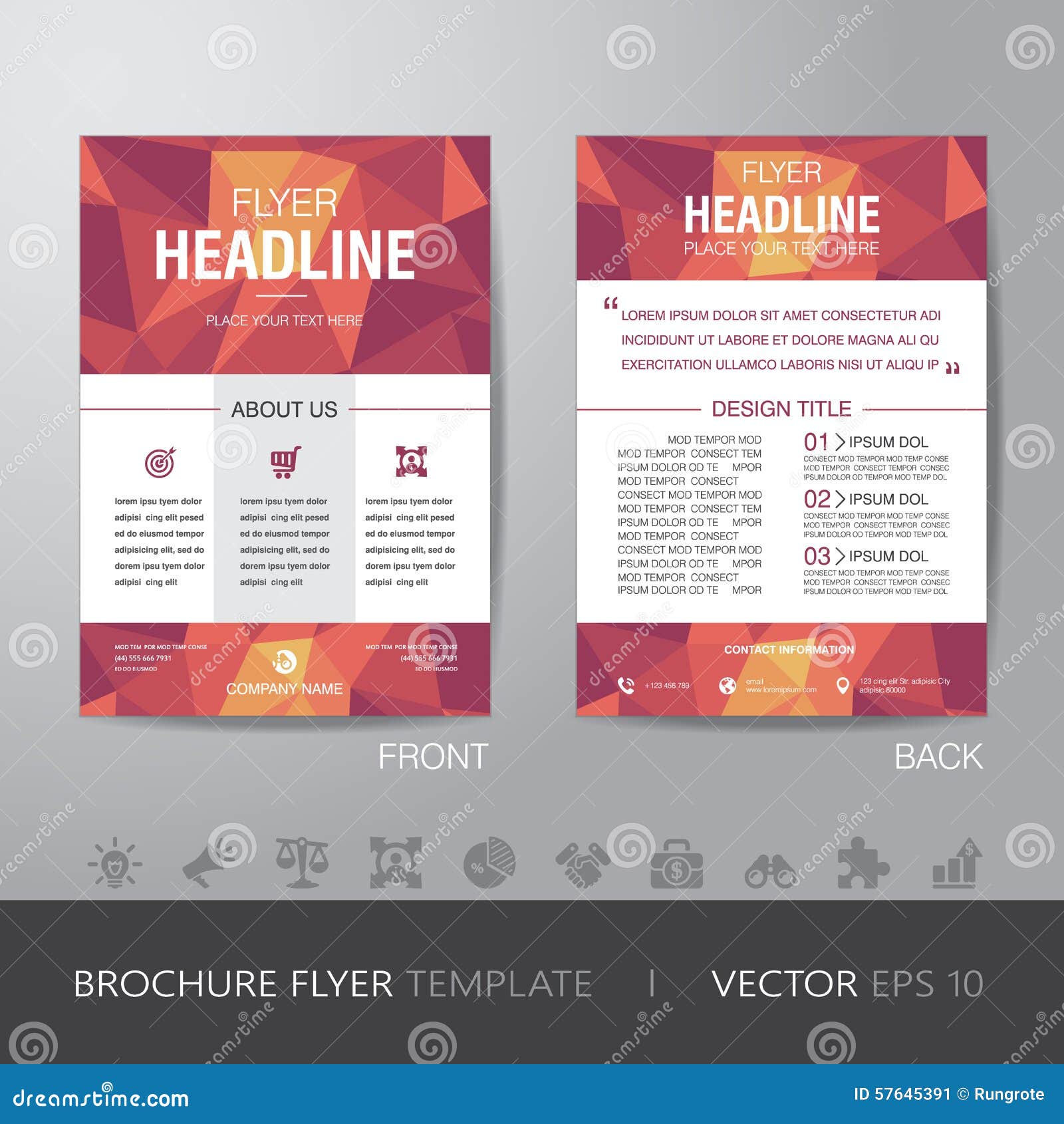 Polygon Business Brochure Flyer Design Layout Template in A4 Siz Stock ...