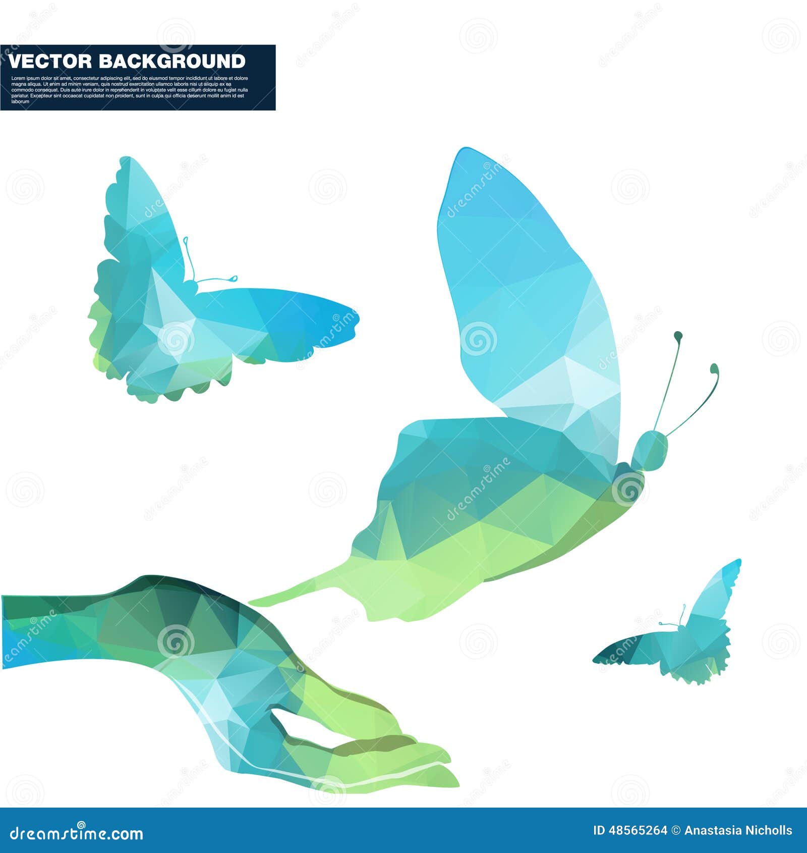 Polygon Butterfly and Hand Concept. Stock Vector - Illustration of ...