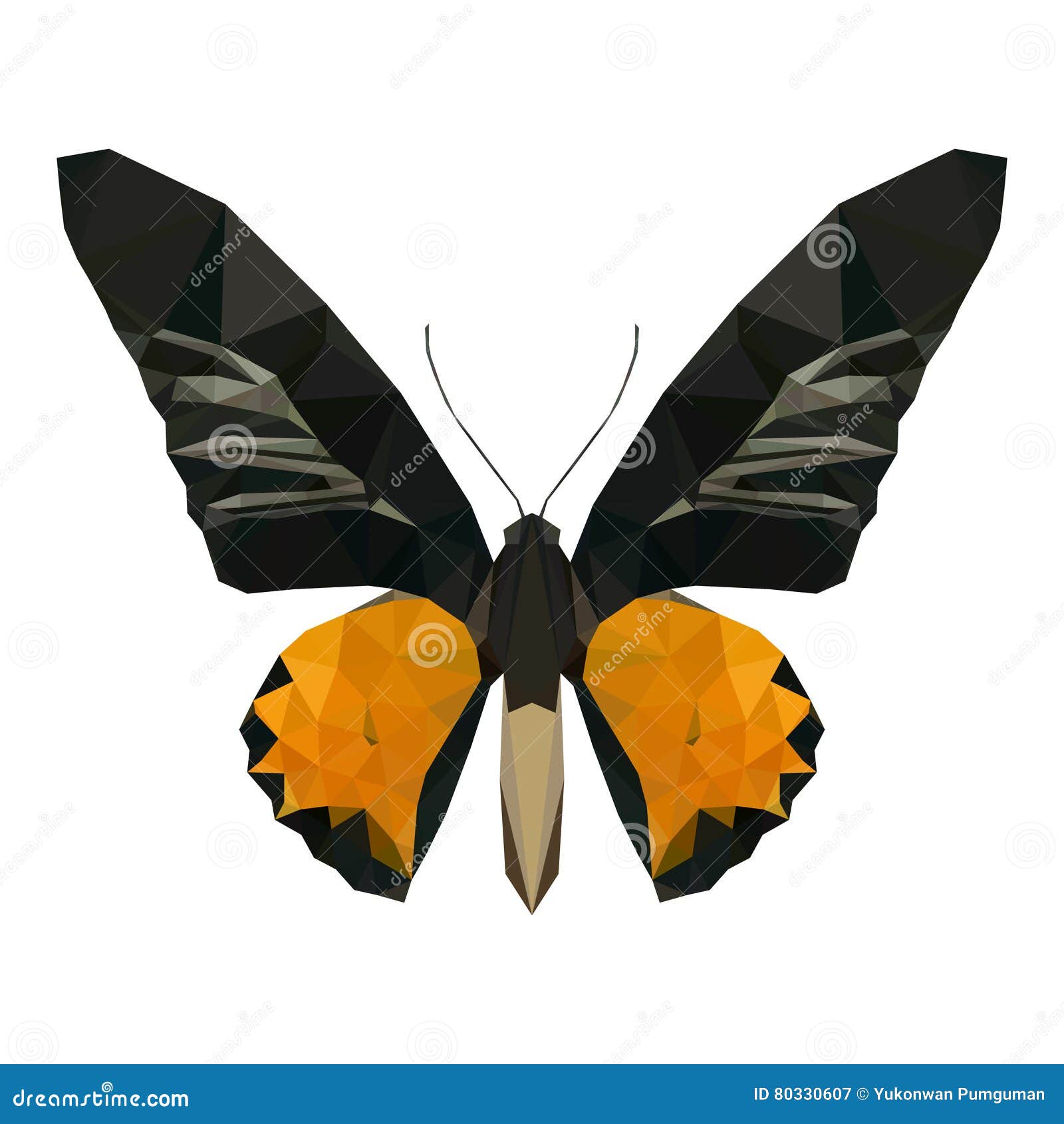 Polygon Butterfly, Poly Low Animal, Polygonal Geometric Triangle Stock ...