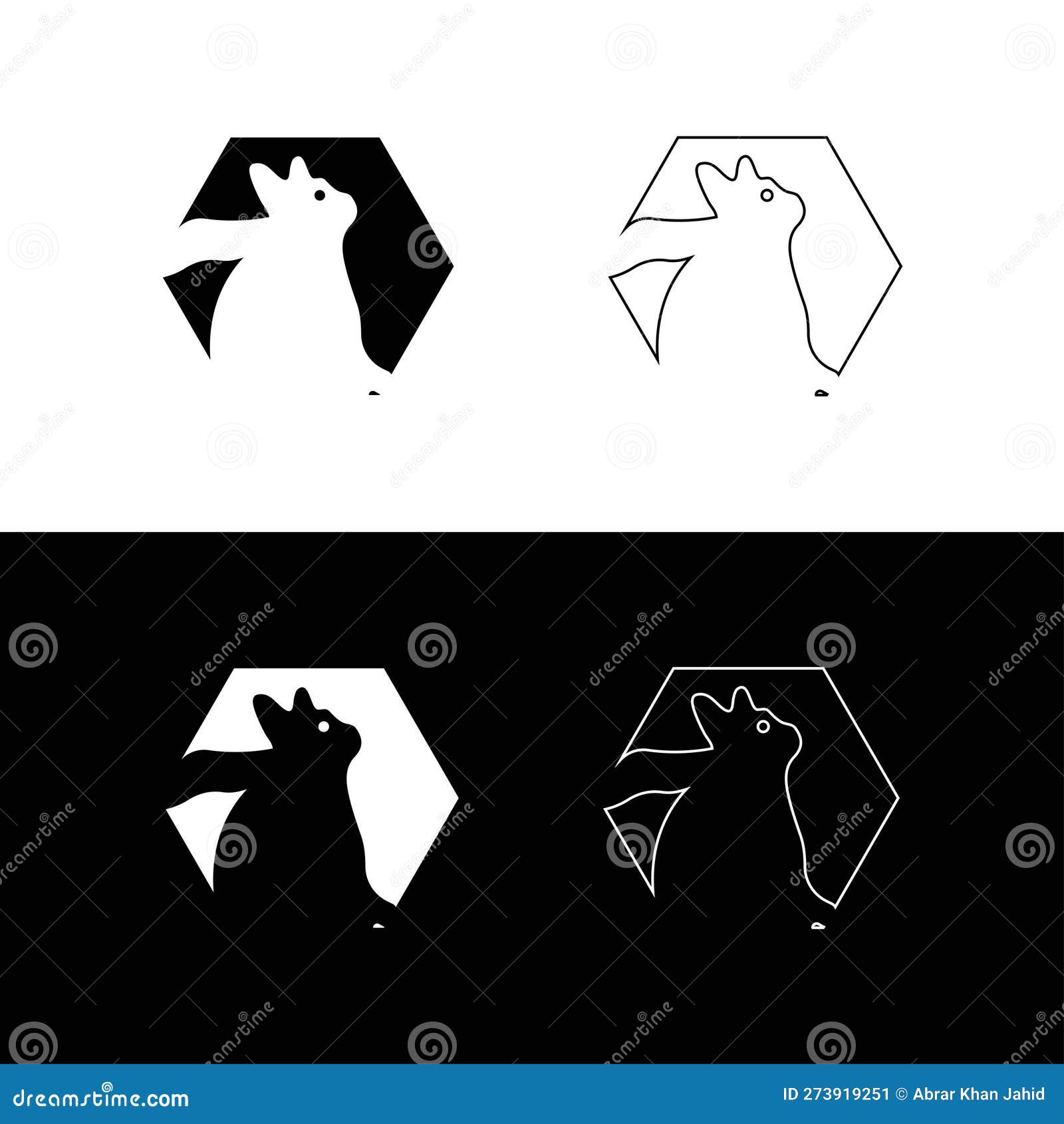Polygon Cat Animal Logo Template Illustration Stock Vector ...