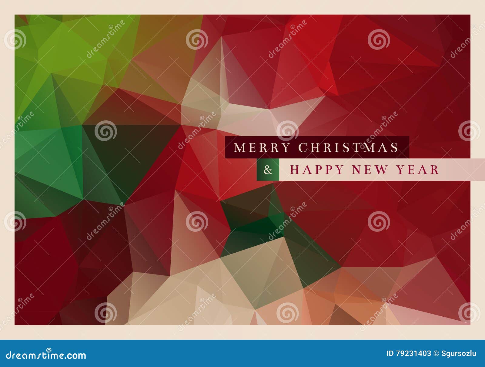 Polygon Christmas Greeting Card Stock Vector - Illustration of happy ...