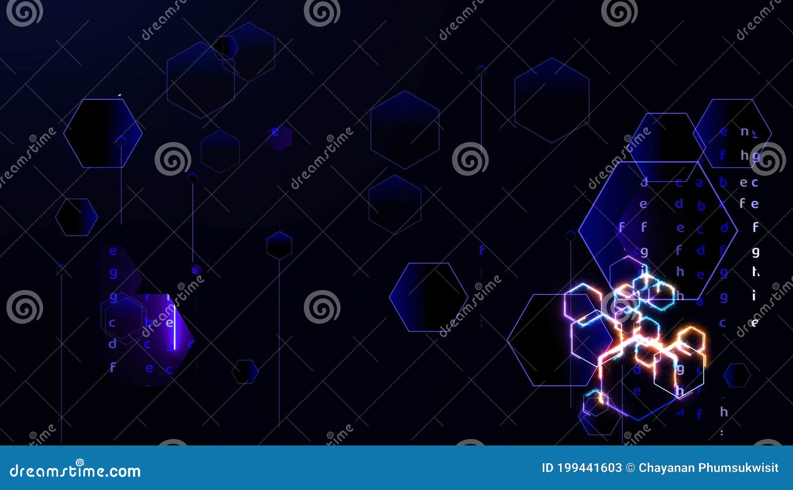 Polygon Digital Technology Futuristic Mark Matrix Numeric and Violet ...