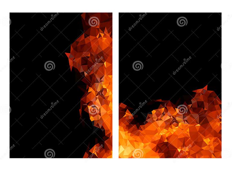 Polygon Fire Layout Paper Concept Stock Vector - Illustration of banner ...