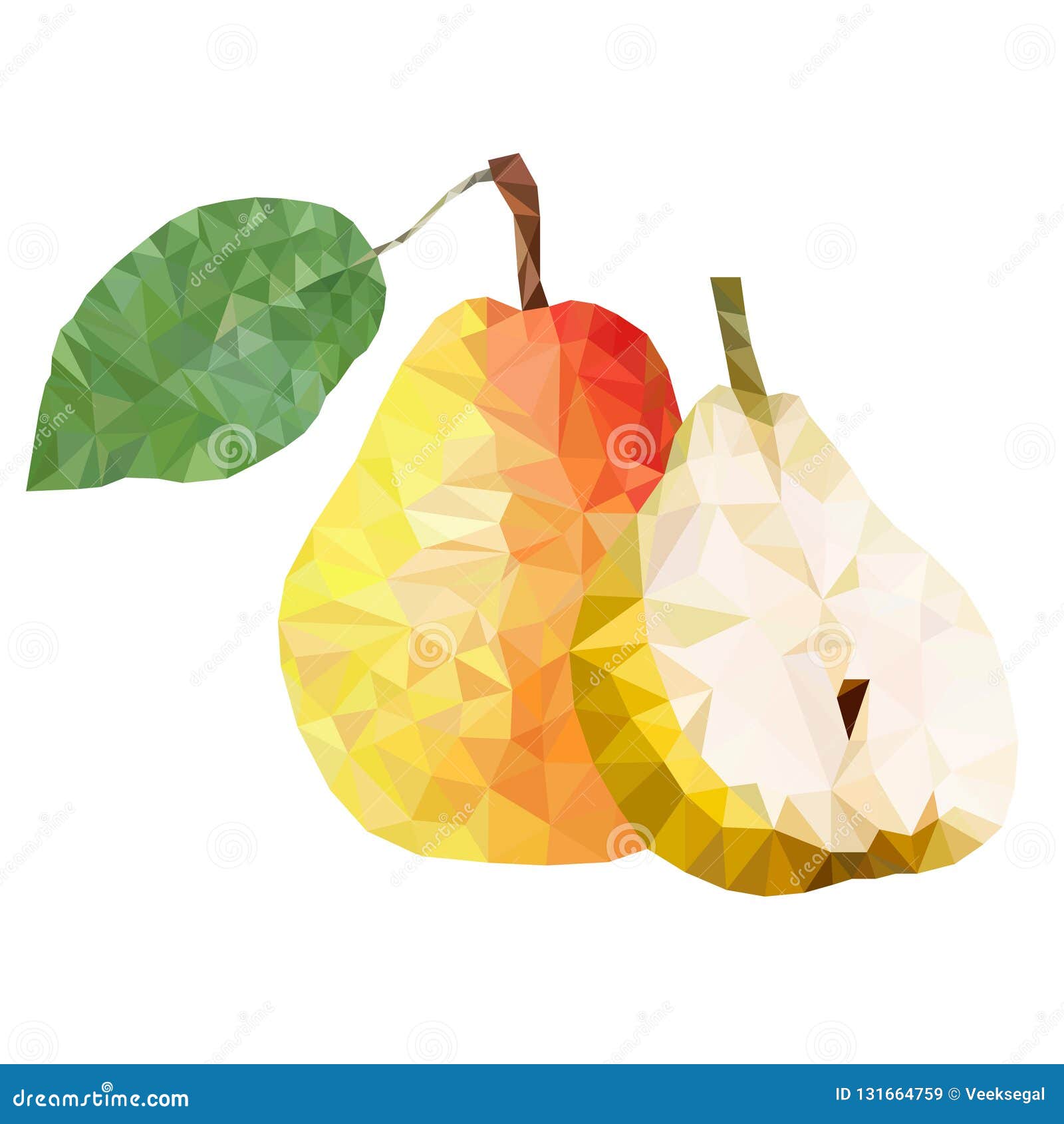 Polygon Fruit. Abstract Vector Illustration of a Pear. Stock Vector ...