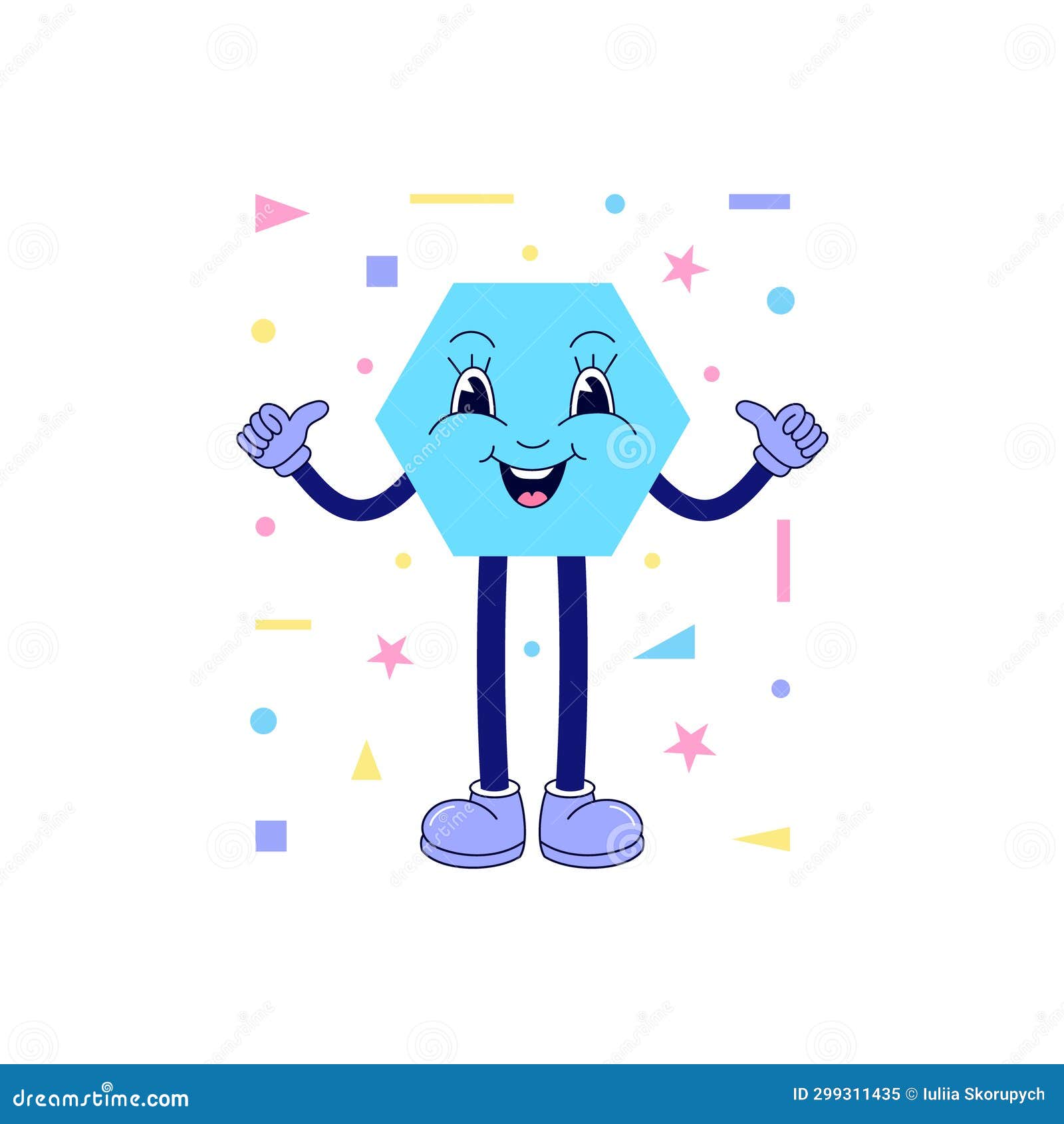 Polygon in a Funny Cartoon Style. Stock Illustration - Illustration of ...