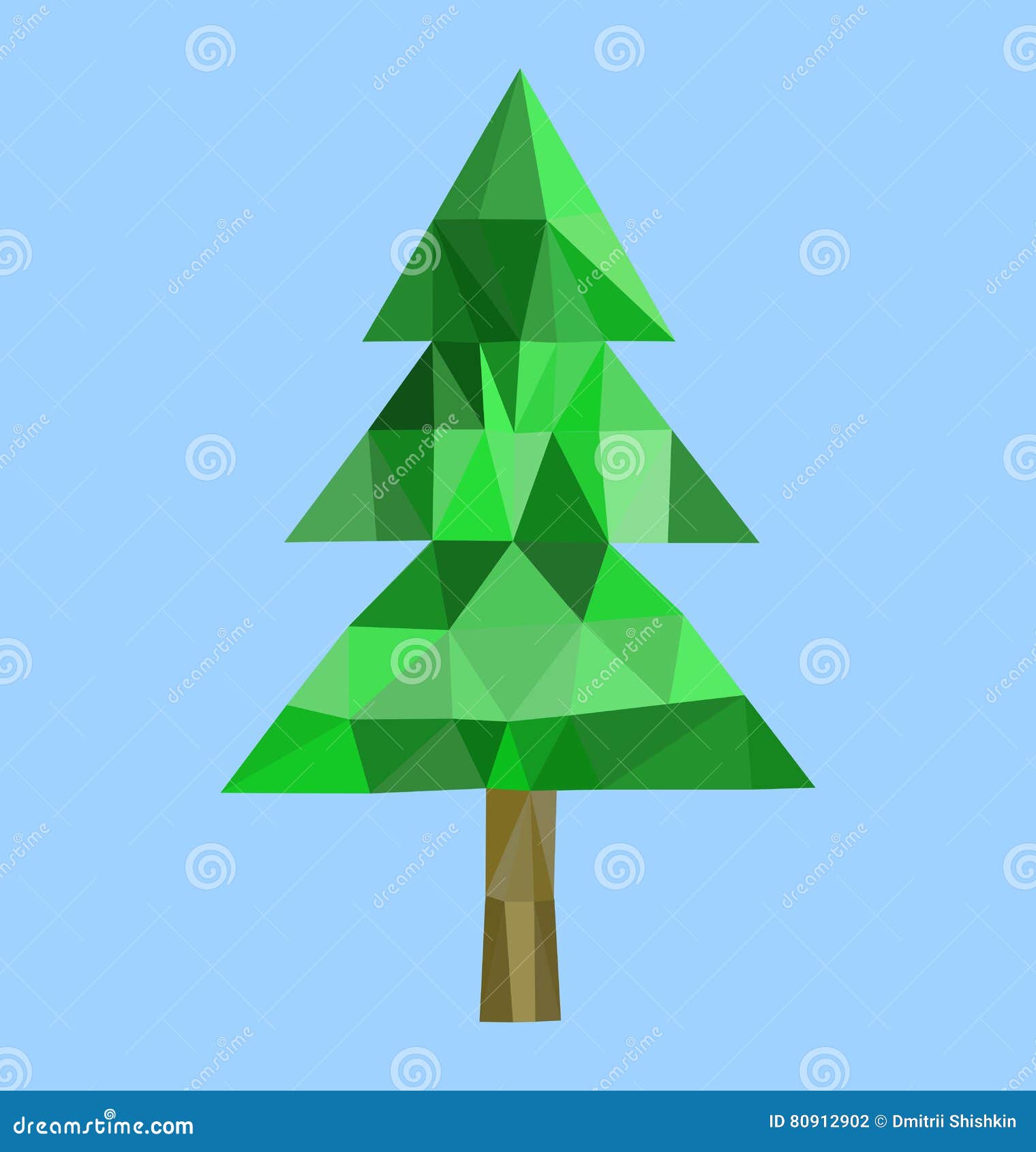 Polygon fur-tree image stock vector. Illustration of polygonal - 80912902